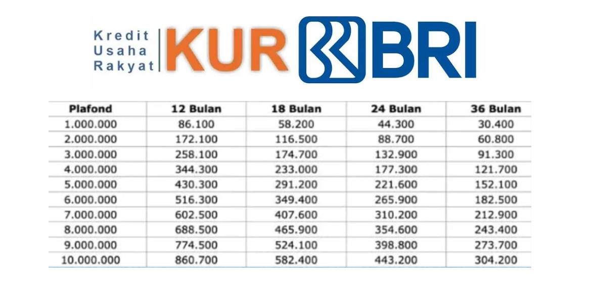 Pinjam Puluhan Juta Tanpa Jaminan, Ini Tabel Angsuran KUR BRI 10 Juta - 50 Juta Serta Syarat ...